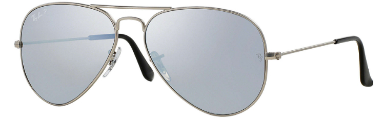 Ray Ban Aviator Matte Silver Silver Mirror Polarized – Sunglasses People